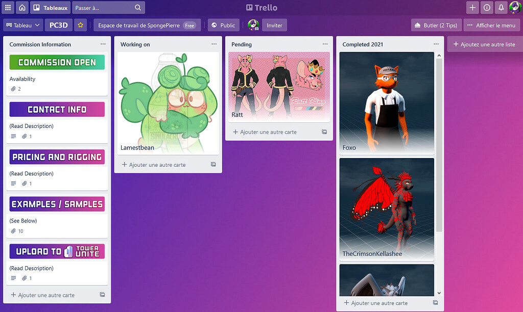 (SpongePierre's) New 3D Model commission Trello - Workshop - PixelTail ...
