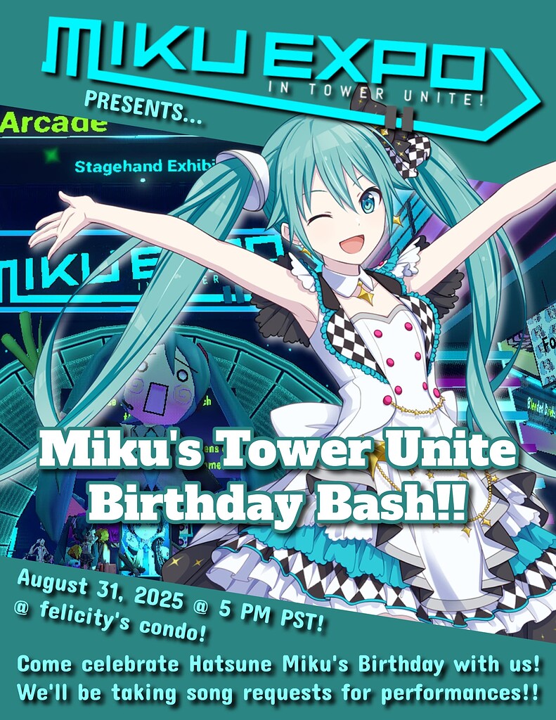 Miku Expo in Tower Unite!: Miku's Tower Unite Birthday Bash! - Condo ...