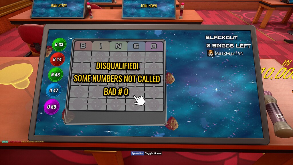 [1.1.2.1] Bingo blackout saying some numbers not called even if every ...
