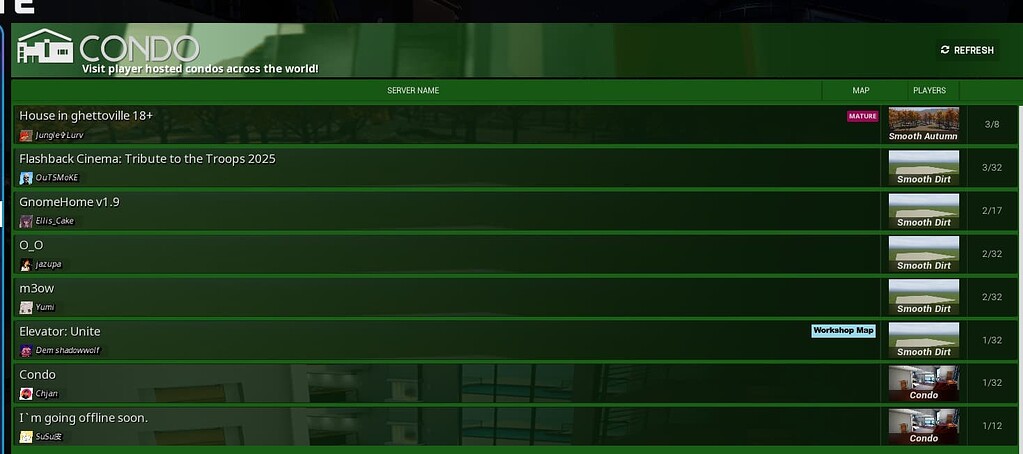 Differentiating condos and workshop maps in Player Condo UI - Condo ...