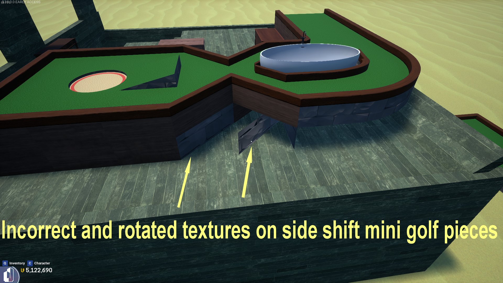 [0.18.0.0] Texture glitch on sideshift mini golf pieces in the editor ...